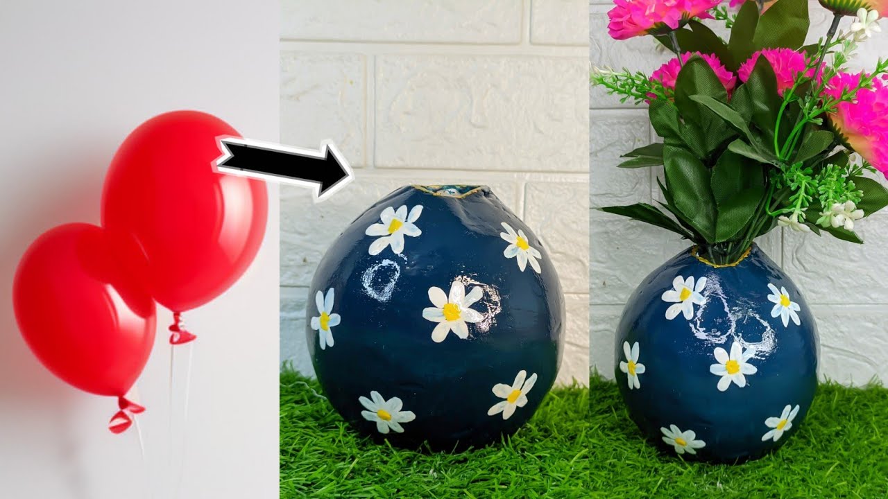 How To Make Vase From Balloon | गुब्बारे से फूलदान बनाये | Unique ...