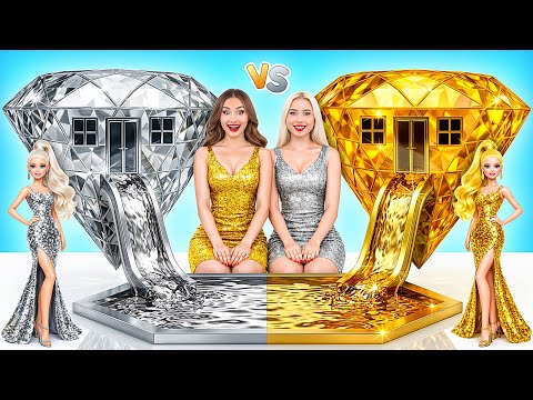 Harika Bebek Evi İnşası Altın vs Gümüş Meydan Okuma | Yaratıcı Dekorasyon Tüyoları Multi DO Smile