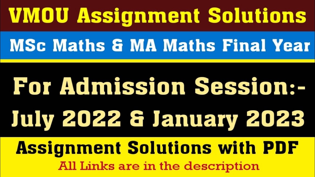 vmou assignment july 2022 l vmou assignment jan 2023 l vmou assignment ...
