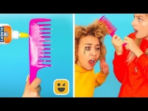 HAIR GLUE PRANK! Fuuny DIY Pranks on Friends - YouTube