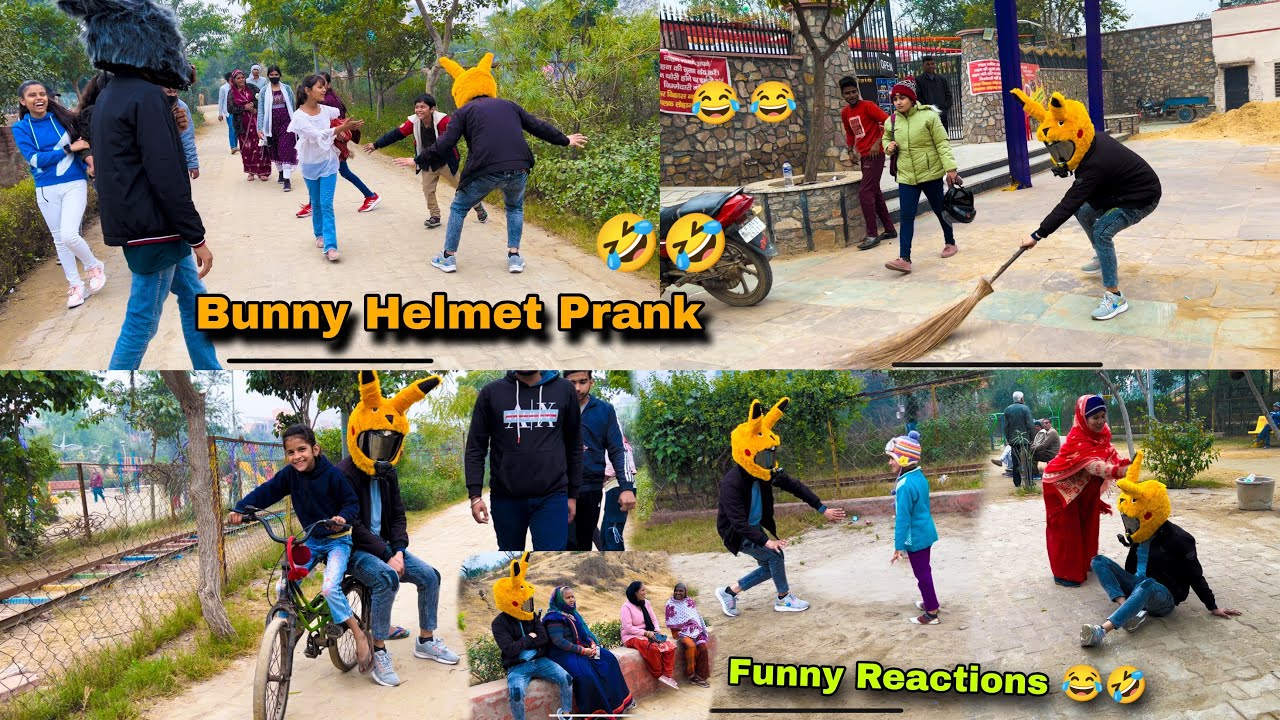 The Funniest Bunny Helmet Prank Ever 😂😁! #bunnyhelmet #prank # ...