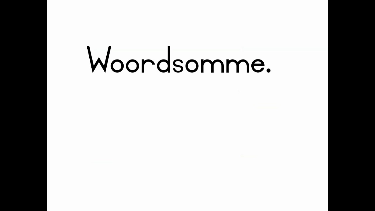 Woordsomme Graad 1 Juffrou Lynette - YouTube