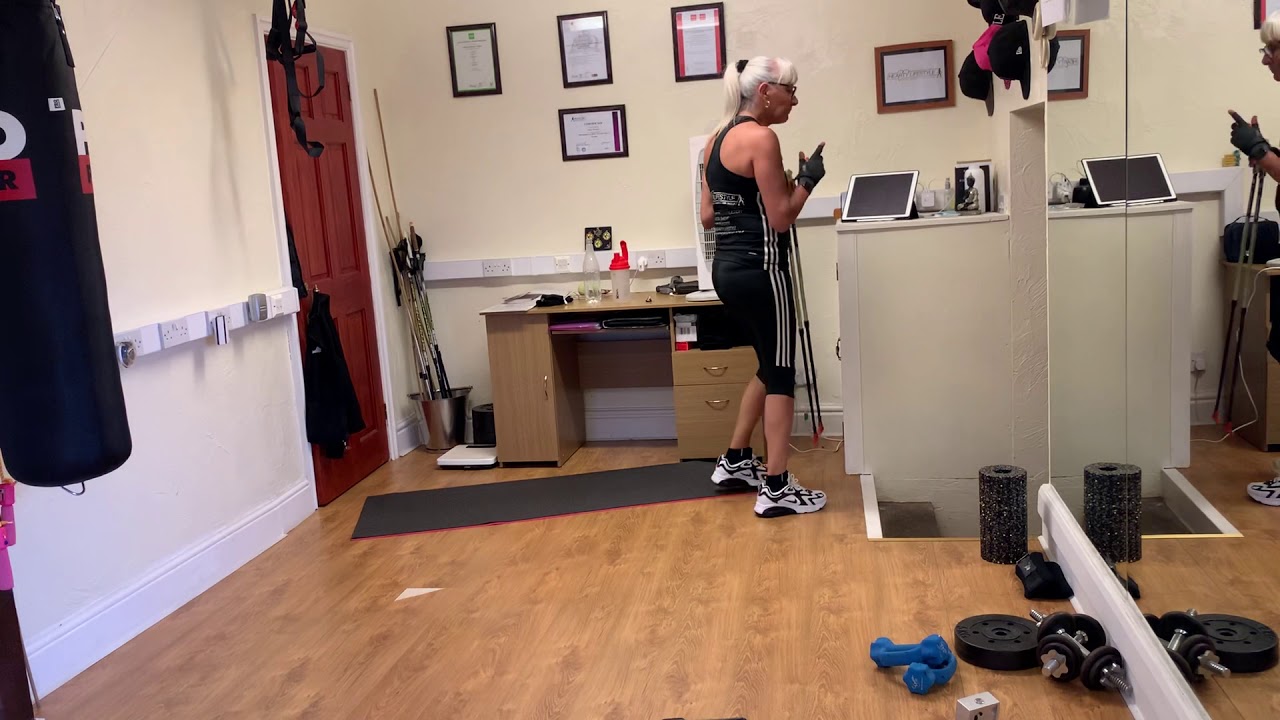 Nordic walking poles exercises with Tabata workout - YouTube