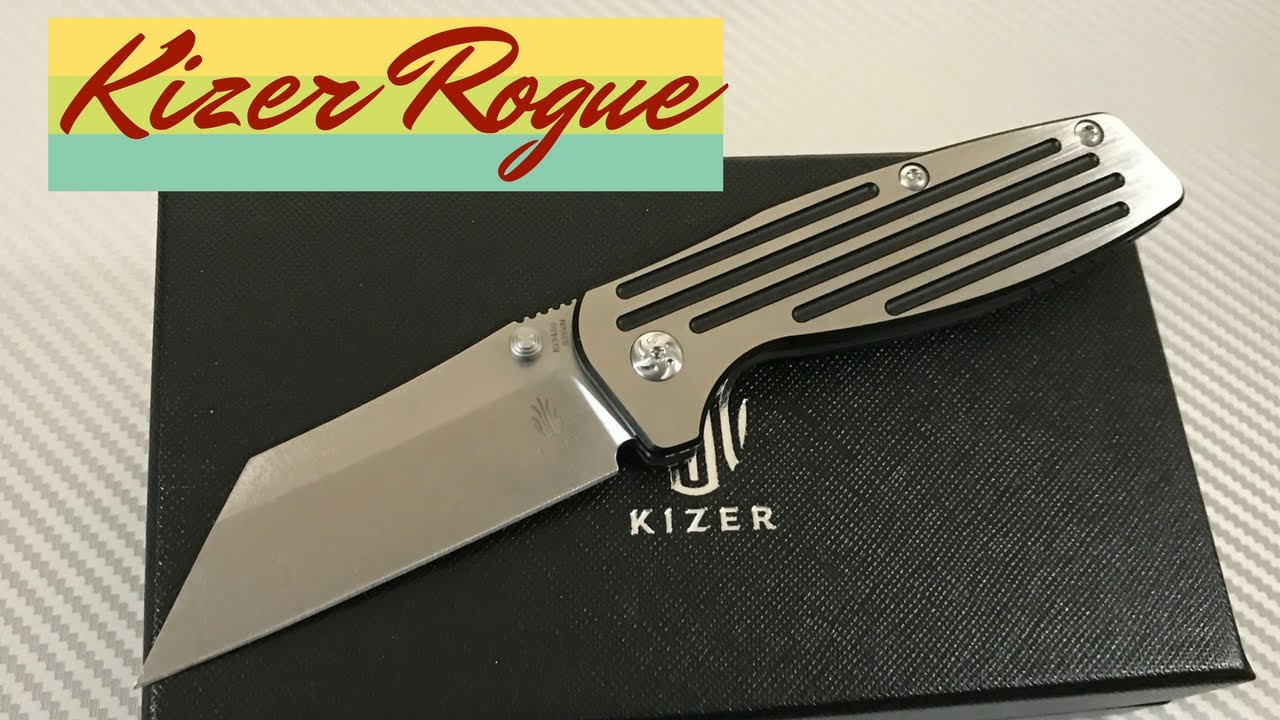 Kizer Rogue knife Ki3480 Dirk Pinkerton design titanium framelock S35VN ...