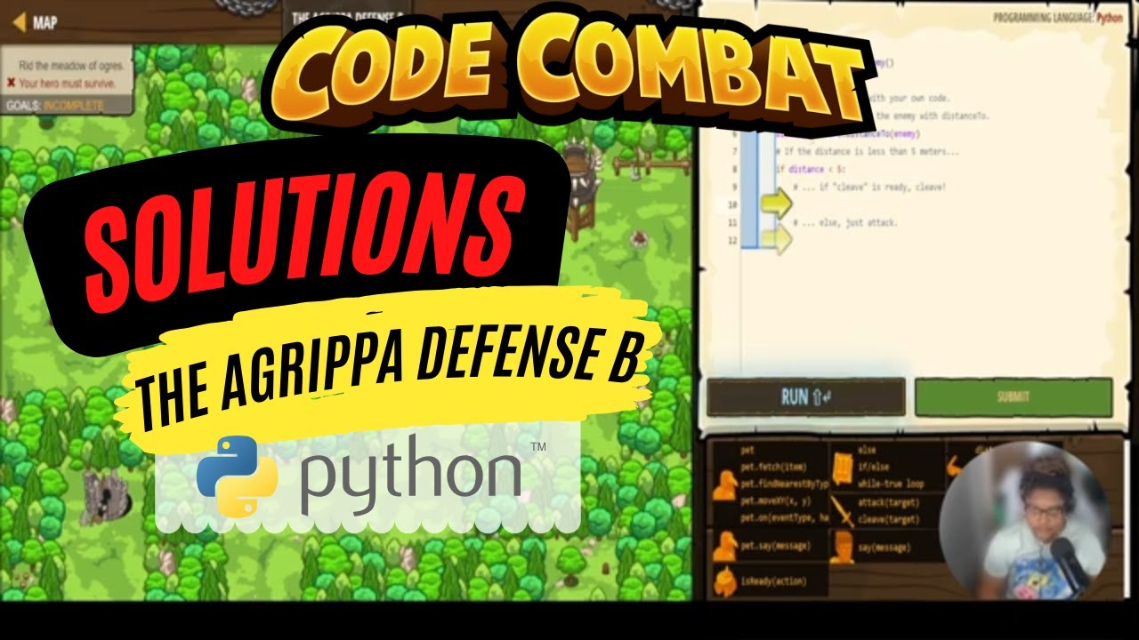 CodeCombat Python | The Agrippa Defense B - YouTube