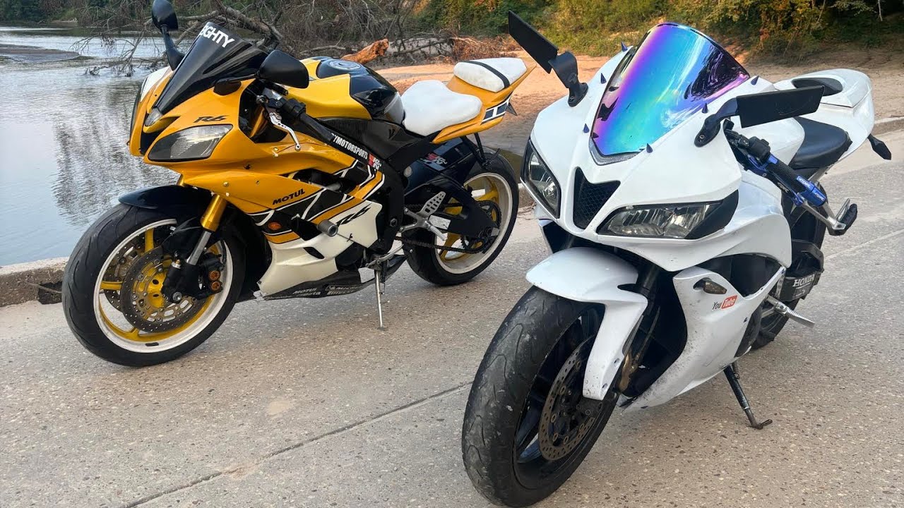 2007 Honda CBR 600RR & 2006 Yamaha R6 - YouTube