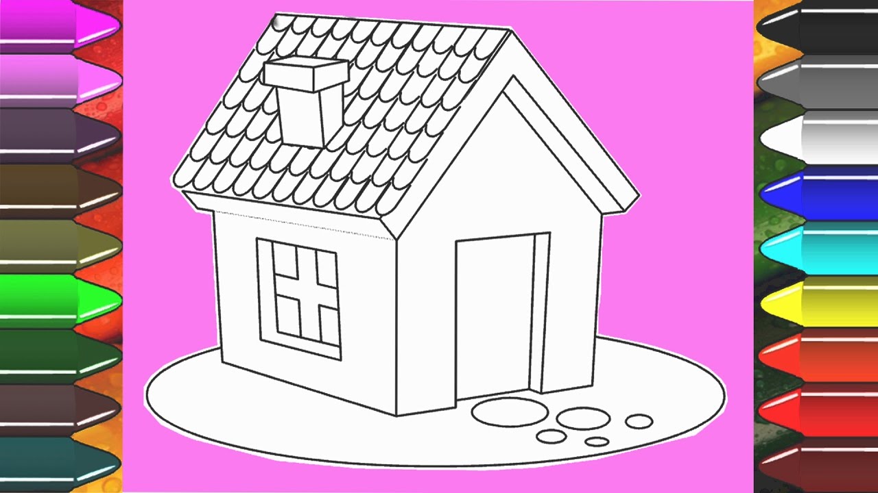 Coloring House for Children Color to Learn Colours Kids Videos House ...