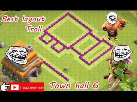 Melhor layout troll cv 6 Clash of Clans - YouTube
