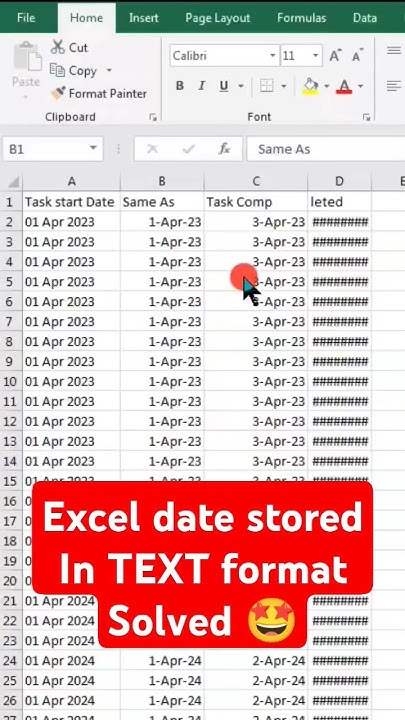 Excel date in text format | Date in number format | correct date format #excelworld #exceltech ...