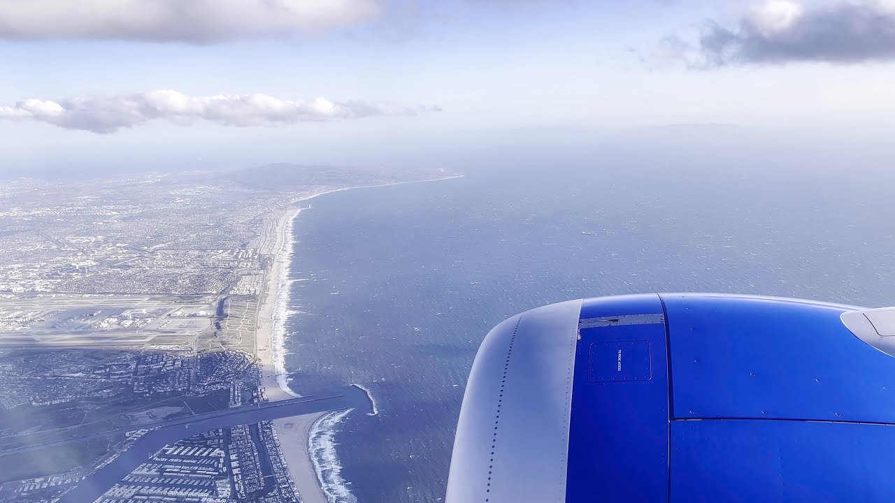 United 1082 SFO-LAX landing San Francisco Los Angeles California Boeing ...