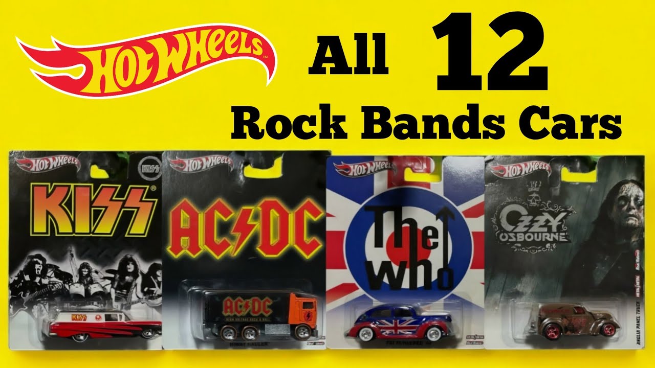 Hot Wheels All 12 Rock Bands Cars - YouTube