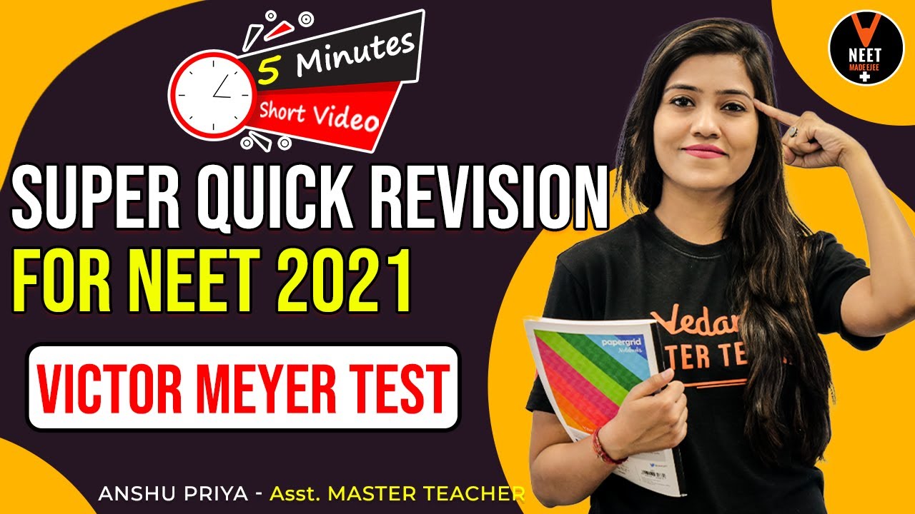 Victor Meyer Test | Alcohol Phenol And Ethers Class 12 | NEET 2021 ...