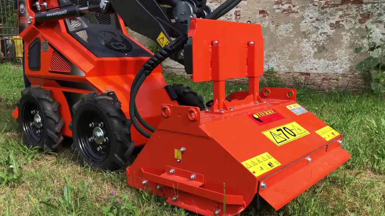 Worky Quad SSQ11 with flailmower - YouTube