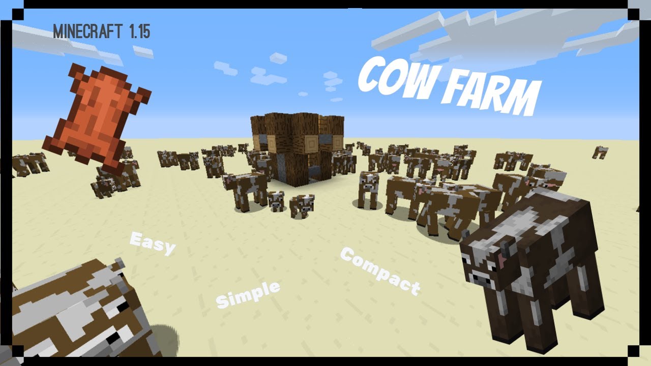 Simple and Compact Cow Farm - Minecraft Tutorials - YouTube