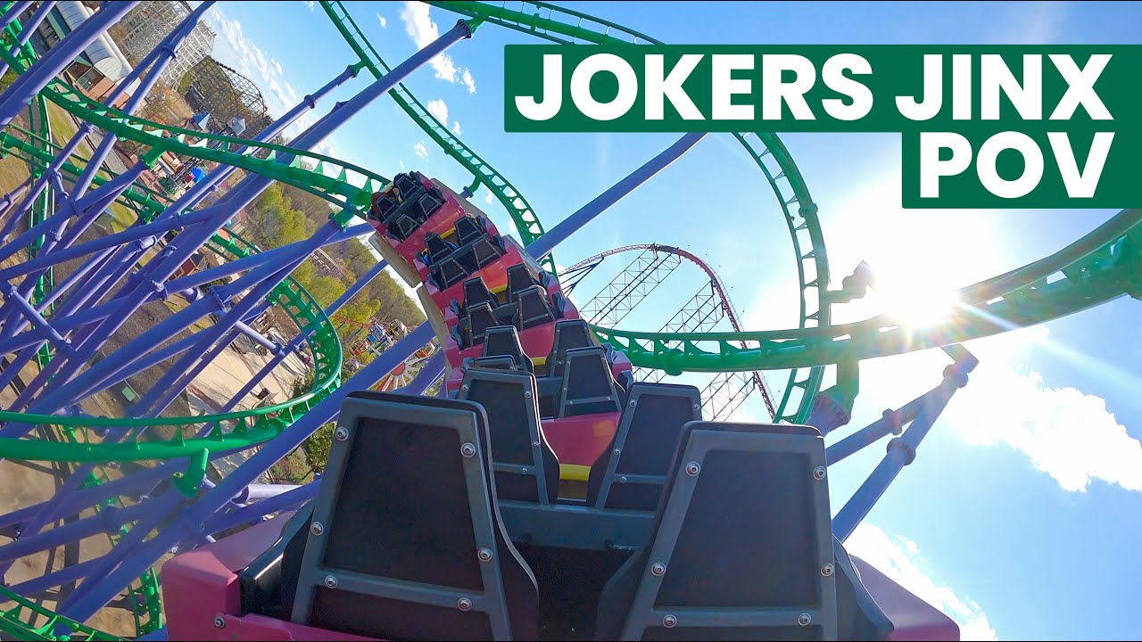 Jokers Jinx Back Row POV Six Flags America | Spaghetti Bowl Launch ...
