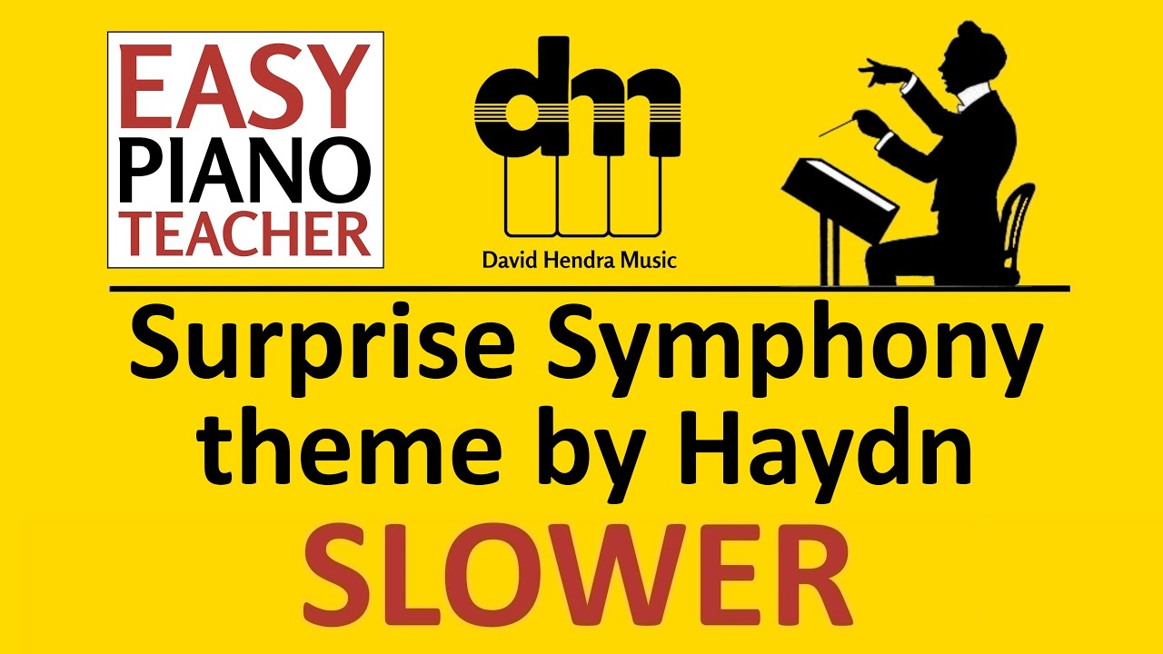 Surprise Symphony theme SLOW piano tutorial: EASY keyboard piece (by Haydn) & note names #EPT 🎹 ...