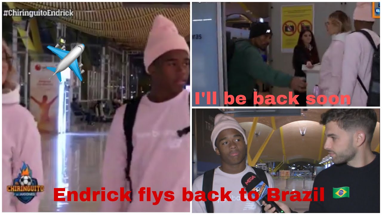 Endrick spotted leaving Madrid to Brazil with his girlfriend and family ...