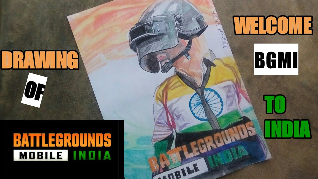 BGMI Drawing with coloured pencils | BGMI | BGMI logo sketch - YouTube