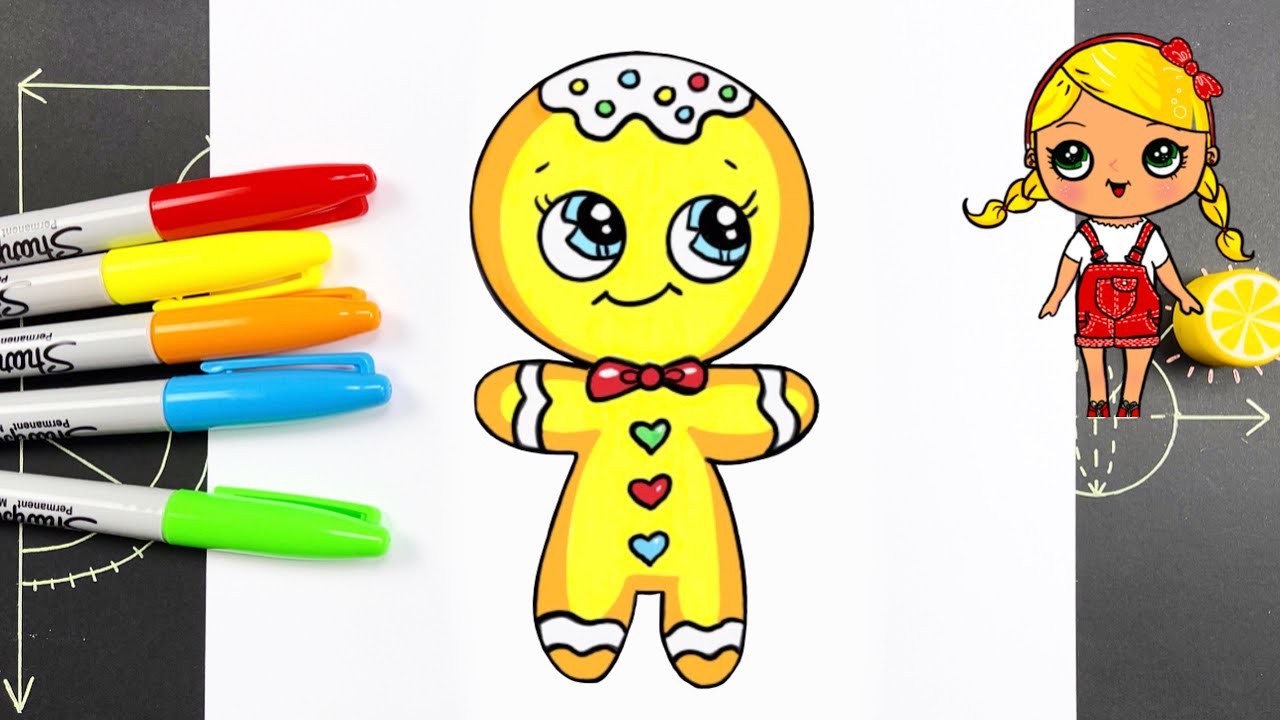🍪 How to draw a Gingerbread Cookie - YouTube