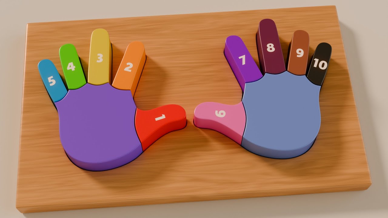 Wooden Colorful Rainbow Hands and Fingers Kids Toys - YouTube