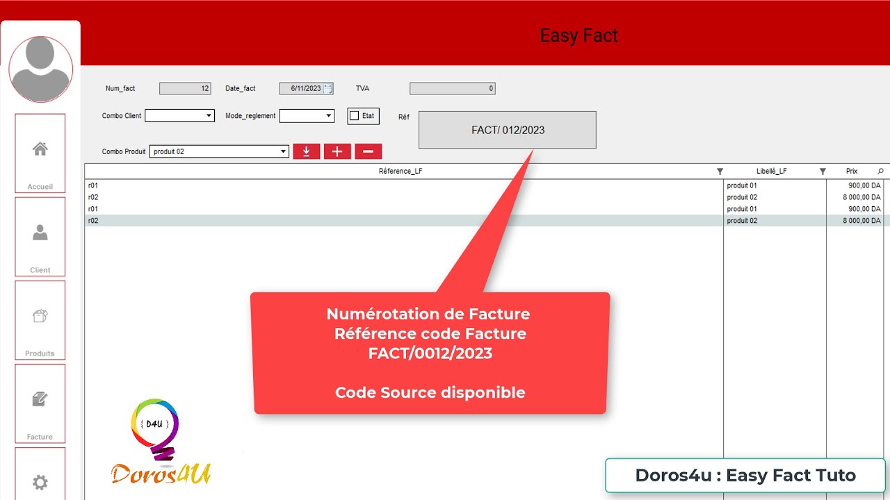 Easy_Fact : gestion facturation Partie #06 numérotation des factures ...
