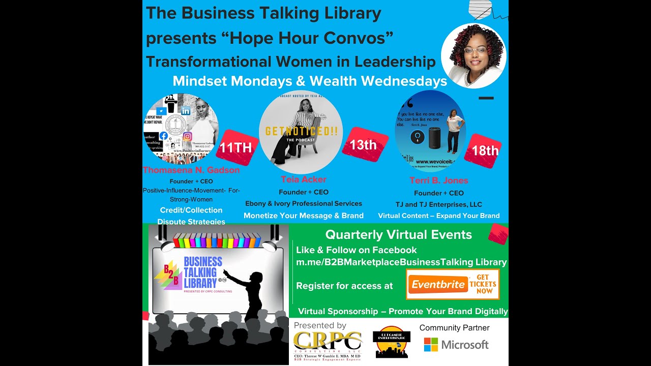 Mindset Mondays Live in The Business Talking Library with Thomasena N ...