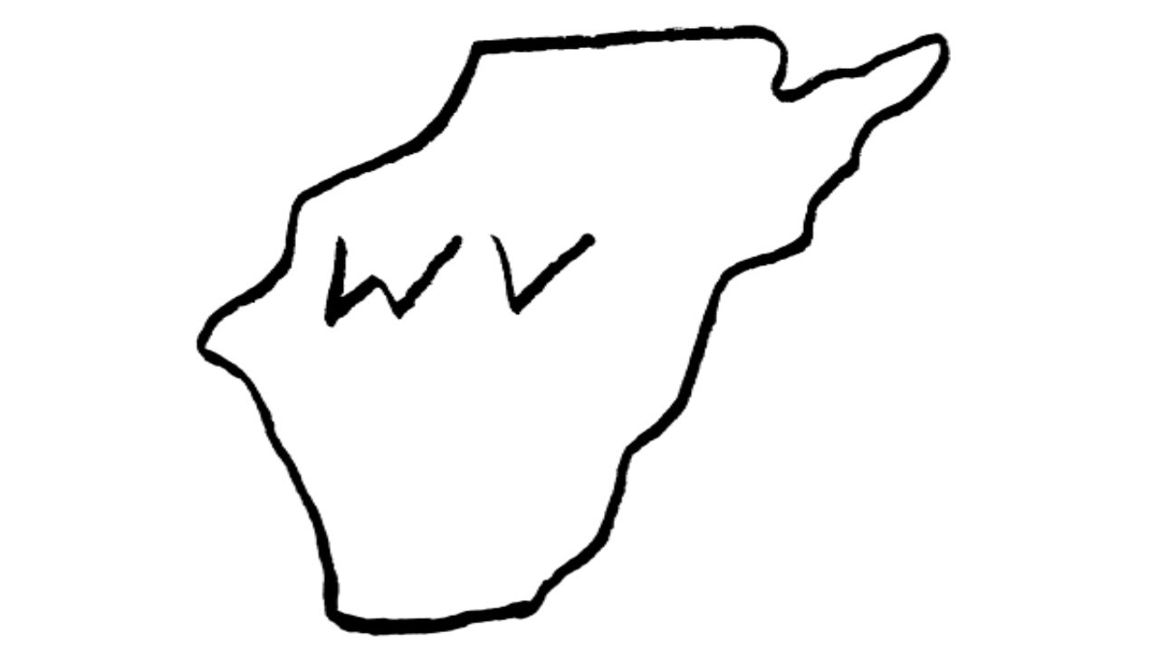 How to Draw the Outline Map of West Virginia | Easy Step-by-Step USA ...