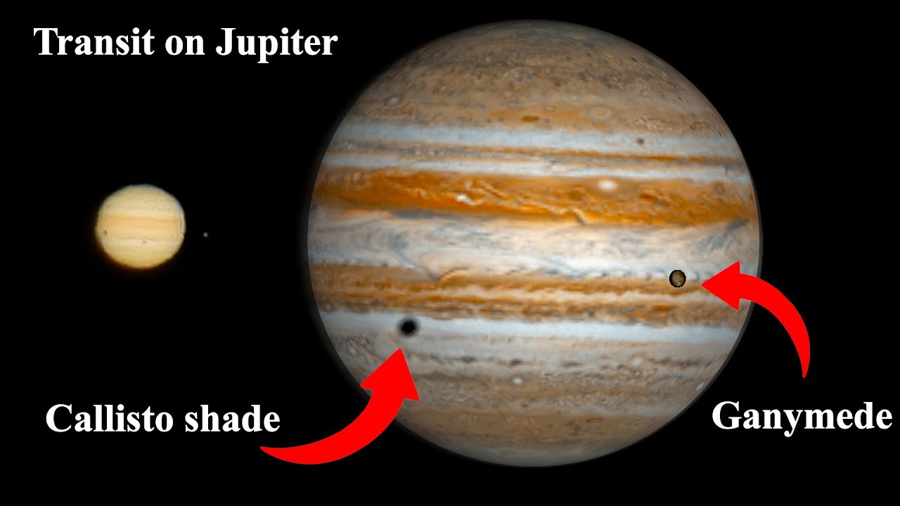 Incredible Spectacle on JUPITER. Transit and Shadows of the Moons. 4.10 ...