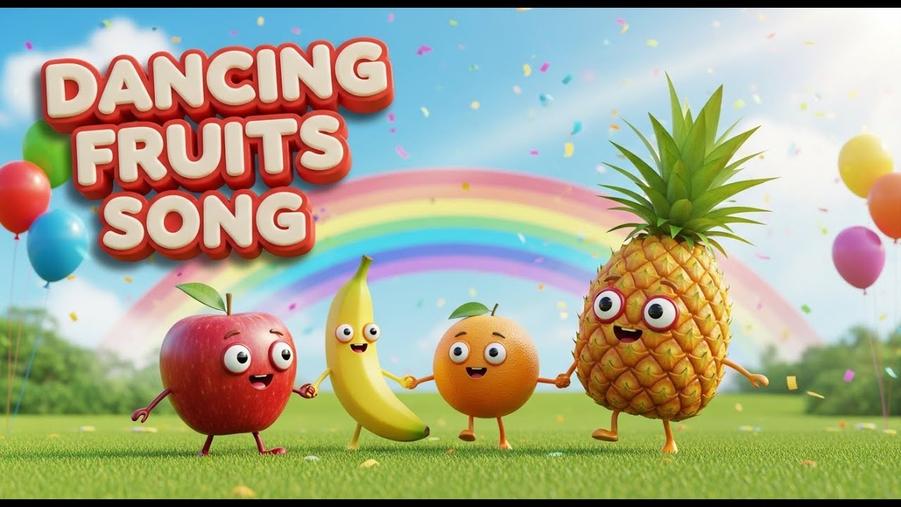 Dancing Fruits Song for Kids 🐱 | Fun 3D Cartoon for Kids | Nursery ...