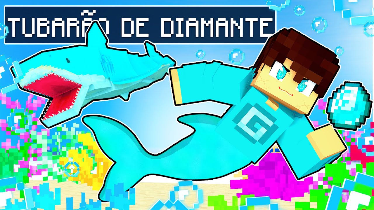 JOGANDO como um TUBARÃO DE DIAMANTE no Minecraft - YouTube
