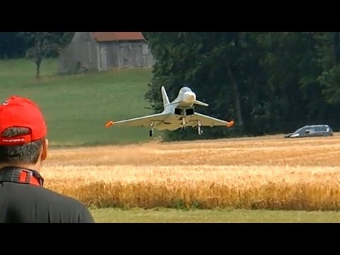 EUROFIGHTER TYPHOON GIANT RC TURBINE MODEL JET FLIGHT DEMONSTRATION ...