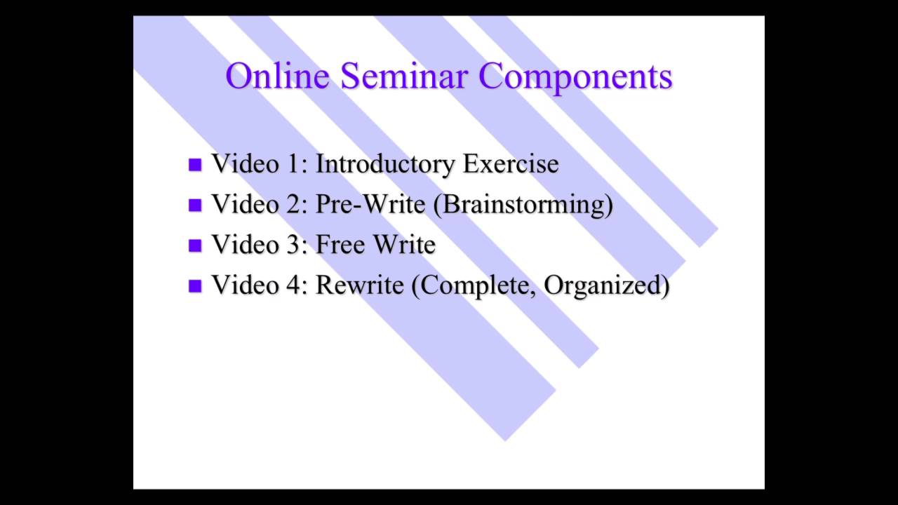 WRITE Mod 1A Introduction to Online Seminar - YouTube
