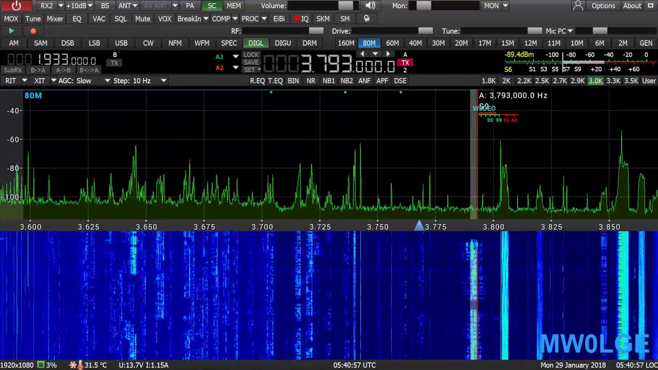 OE6MBG calling CQ DX on 80 - SunSDR2 Pro - YouTube