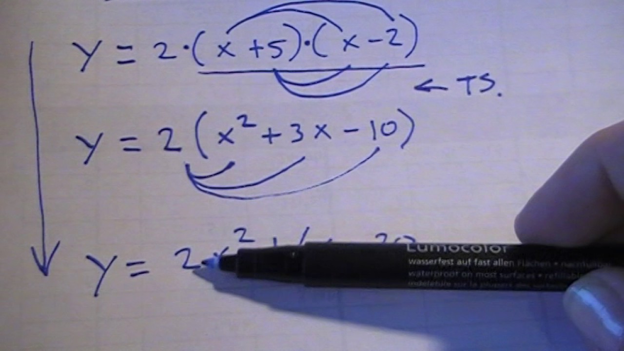 bereken top parabool, film 2, factor voor x kwadraat - YouTube