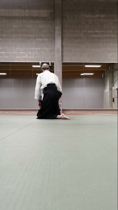 Basic Ushiro Ukemi in Aikido, first steps | back view | how to start and learn to roll backwards ...