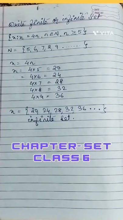 Chapter-Sets Class 6 find the finite or infinite sets:-#mathematics #learning #math - YouTube
