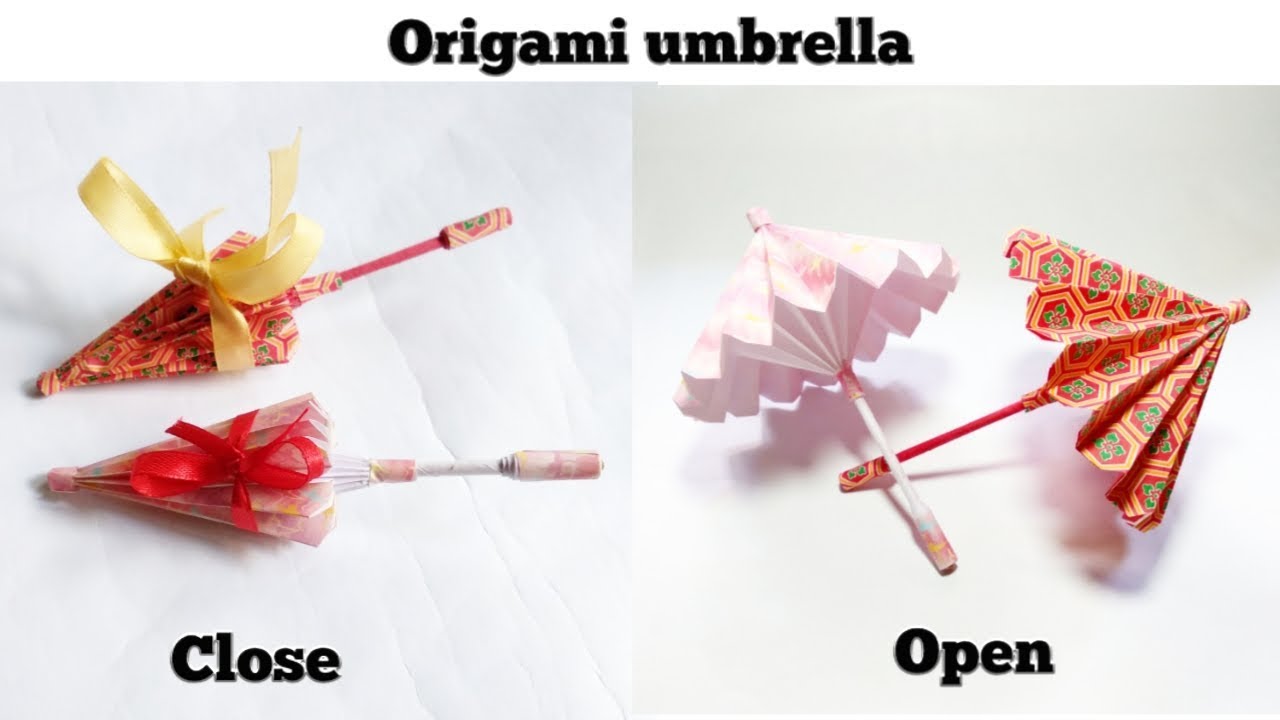 How to make easy origami umbrella that can open and close | DIY easy ...
