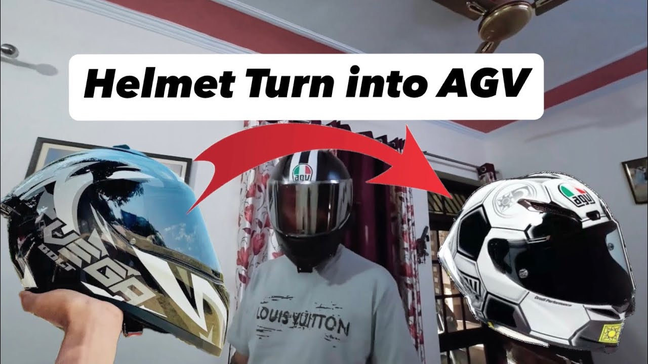 “Helmet Makeover: From Basic to Badass!” | VEGA Helmet To AGV Helmet ...