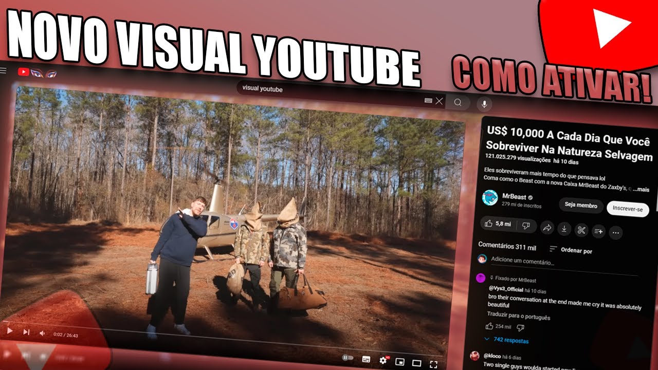 Novo VISUAL do YOUTUBE em 2024 | COMO ATIVAR! - YouTube