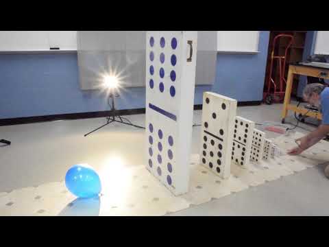 Dominos vs. Balloon - YouTube