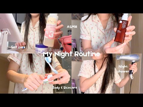 My REALISTIC & AESTHETIC gurwm night shower routine🌸SUMMER EDITION skincare, body and hair care 🫧