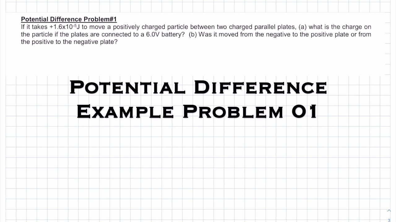 Potential Difference Example Problem 01 - YouTube