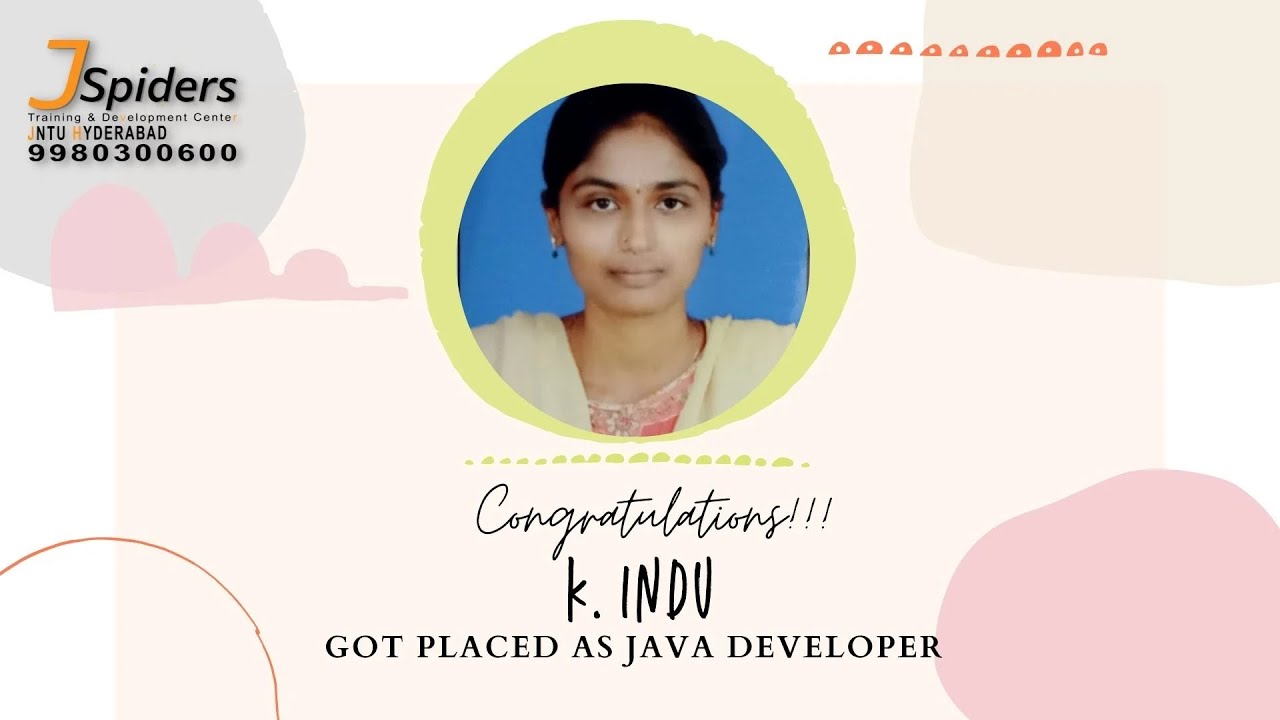 CONGRATULATIONS K. INDU PLACED AS JAVA DEVELOPER - YouTube