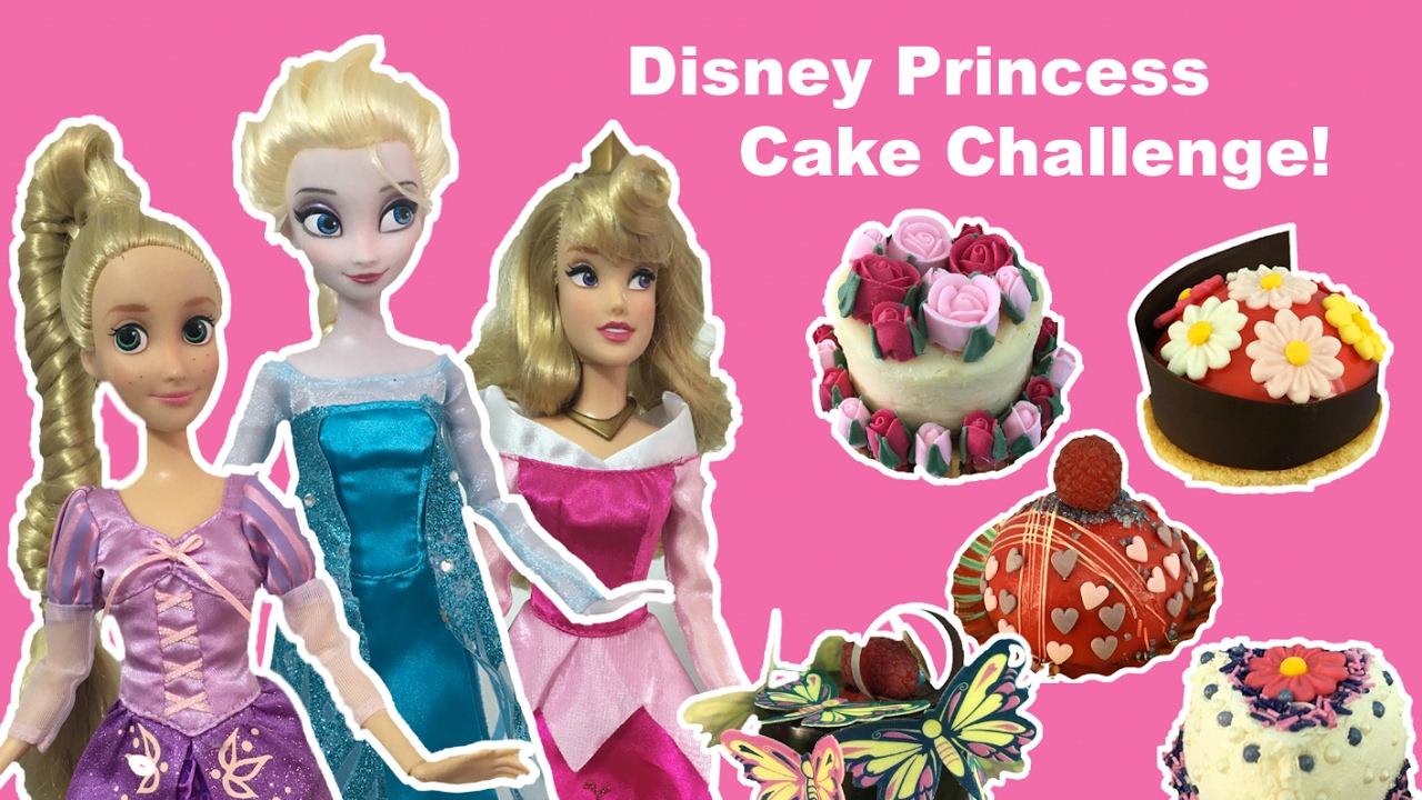 Cake Challenge! Disney Princess Bake Off! Elsa Anna Snow White Rapunzel ...