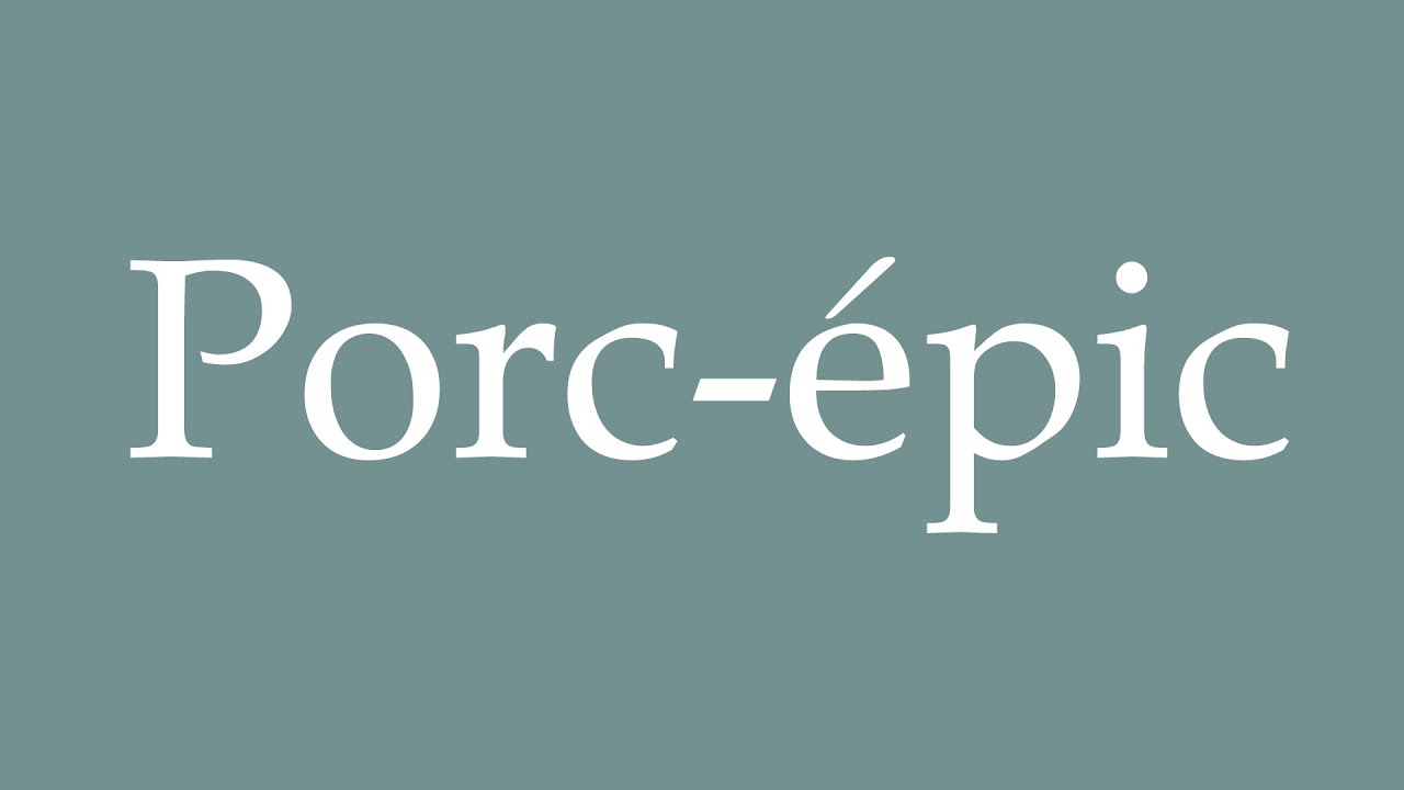 How to Pronounce ''Porc-épic'' Correctly in French - YouTube