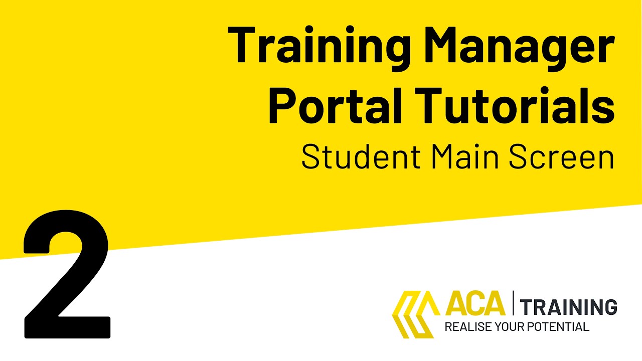 Training Manager Portal 2 Student Main Screen - YouTube