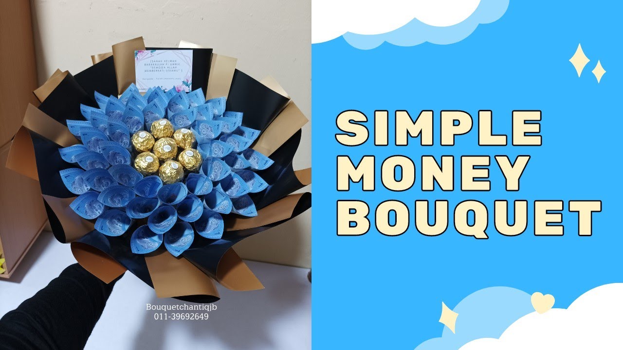 Tutorial Simple Money Bouquet/Bouquet Duit - YouTube