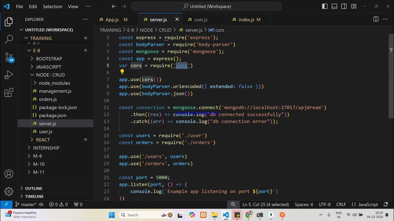 How to connect react frontend with express using cors - YouTube