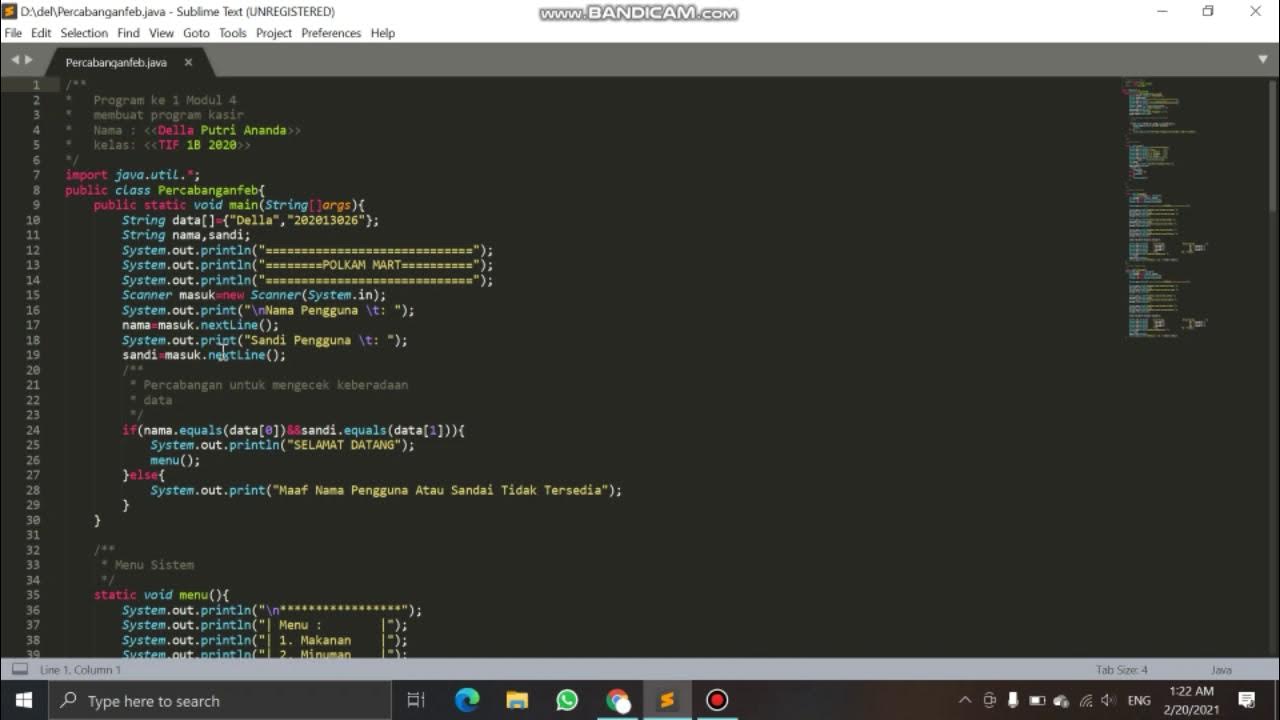 Program Kasir Dengan Bahasa Java Menggunakan Percabangan😳 - YouTube