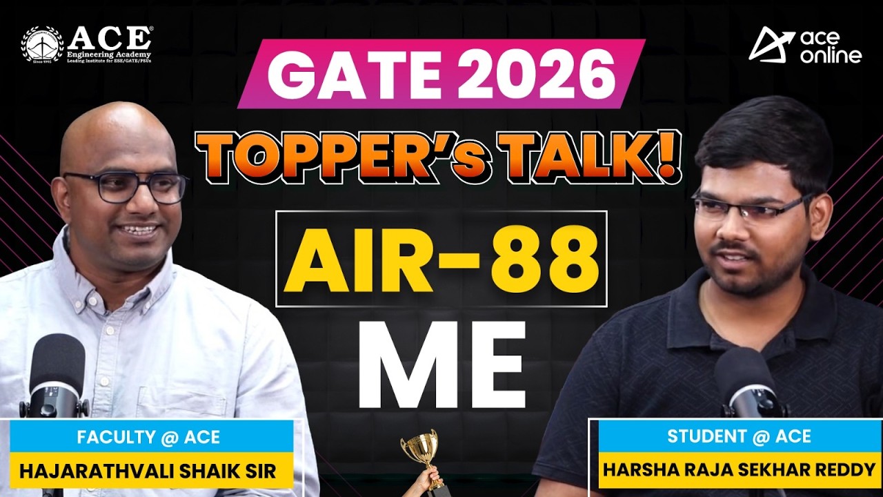GATE-2026 AIR 88 (ME) | Harsha Raja Sekhar Reddy Toppers Talk with ...
